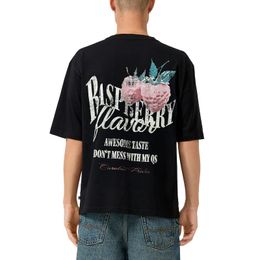 Qs Herren QS T-Shirt Sommershirt mit R&uuml;cken-Print schwarz XXL