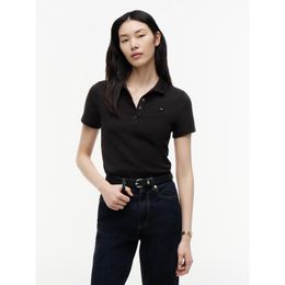 Tommy Hilfiger Damen Poloshirt &raquo;1985 SLIM PIQUE POLO SHORT SLEEVE&laquo; mit Logo-Flag schwarz XL (42)