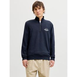 Jack & Jones Jack & Jones Herren Sweater &raquo;JJBRANDON SWEAT HALF ZIP&laquo; blau XL