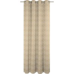 Adam Vorhang &raquo;Romantic Puligny Light&laquo; &Ouml;sen 1 Stk. tlg. aus 100% Bio-Baumwolle beige Jacquard, Baumwolle (Bio-Baumwolle) 145cm, &Ouml;sen, 145cm
