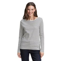 Tom Tailor Damen Tom Tailor Langarmshirt mit Streifen Muster wei&szlig; XXL