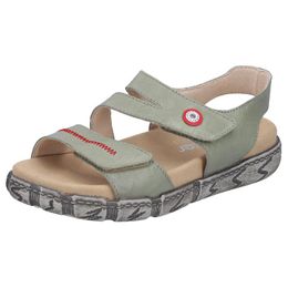Rieker Damen Sandale Sommerschuh, Klettsandale mit Ziernaht gr&uuml;n 39
