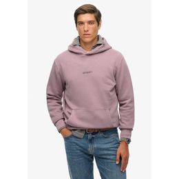 Superdry Herren Kapuzensweatshirt &raquo;MICRO LOGO HOOD&laquo;, aus Baumwolle und Polyester, Relaxed Fit, angeraute Sweatware rosa 3XL