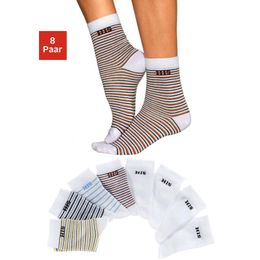 H.I.S. H.I.S Herren Socken &raquo;Damen Herren Ringel und uni Socken&laquo; Packung, 8 Paar tlg. geringelt und unifarben bunt 43-46