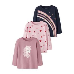 name it M&auml;dchen Langarmshirt &raquo;NMFNIA 3P LS TOP&laquo; Packung, 3 Baumwolle, regular fit 104