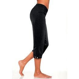 H.I.S. H.I.S Damen Caprihose mit verstellbarem Saum, Loungewear schwarz 52/54, N-Gr