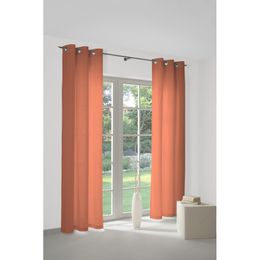 WIRTH Vorhang &raquo;SUNBONE&laquo; &Ouml;sen 1 Stk. tlg. orange Polyester 145cm, &Ouml;sen, 132cm
