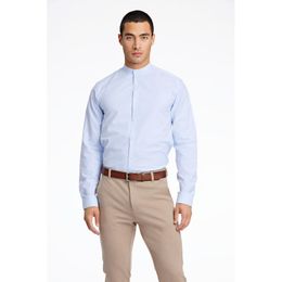 LINDBERGH Herren LINDBERGH Langarmhemd mit Stehkagen blau L, N-Gr