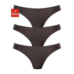 Lascana Damen Lascana String &raquo;aus hochwertiger Modal-Qualit&auml;t&laquo; 3er-Pack schwarz 44/46