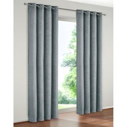 WIRTH Vorhang &raquo;Trondheim 234 g/m&sup2;&laquo; &Ouml;sen 1 Stk. tlg. blau Chenille, Polyacryl 160cm, &Ouml;sen, 172cm