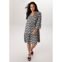 Aniston Plus Damen Aniston PLUS Sommerkleid mit modernem Punkte-Druck 46, N-Gr