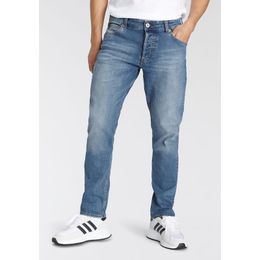 Bruno Banani Herren Comfort-fit-Jeans &raquo;Floyd&laquo; gerade Beinform, mit Eingrifftaschen, niedrige Leibh&ouml;he blau 33, L&auml;nge 34