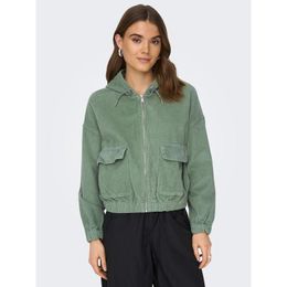 Only Damen Only Cordjacke &raquo;ONLKENZIE L/S CORD JACKET PNT NOOS&laquo; mit Kapuze Baumwollmischung gr&uuml;n L