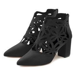Lascana Damen Lascana High-Heel-Stiefelette &raquo;Ankle Boot, Stiefelette, Stiefel,&laquo; mit eleganter Spitze und Blockabsatz schwarz 41