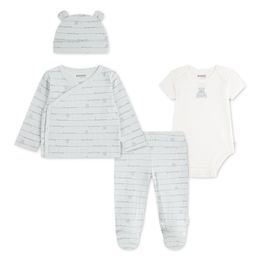 Huggies Babywear M&auml;dchen HUGGIES babywear Shirt, Hose, Jacke & M&uuml;tze &raquo;HUGN 4PC SET&laquo; Set, 4 Teile, 4 M&uuml;tze-J&auml;ckchen-Body-Hose mit Fuss - Alloverprint 