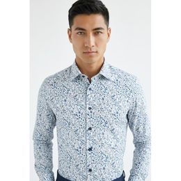 MARVELIS Herren MARVELIS Langarmhemd New York Kentkragen, floraler Print, body fit 44, N-Gr