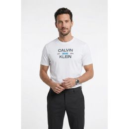Calvin Klein Jeans Herren T-Shirt &raquo;CALVINKLEIN STACK GRAP&laquo; Regular fit mit Print wei&szlig; L