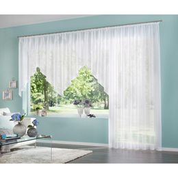 OTTO home Gardine &raquo;Missy&laquo; Kr&auml;uselband 1 Stk. tlg. Vorhang, Fertiggardine, Store, transparent wei&szlig; Polyester, Polyester 100cm, Kr&auml;uselband, 300cm