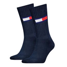 Tommy Hilfiger Herren Socken &raquo;TH UNI TJ SOCK 2P FLAG&laquo; 2 Paar, 2 Paar tlg. mit gro&szlig;em Logo blau 35-38