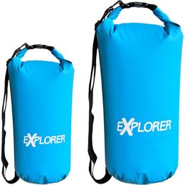 EXPLORER Aufbewahrungstasche &raquo;Packsack Rollsack 10 L / 20 L wasserdicht, mit Schultergurt&laquo; Rolltop Tasche f&uuml;r Sup Camping Kajak Wandern Angeln 