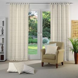 WIRTH Vorhang &raquo;Gospic&laquo; Schlaufen 1 Stk. tlg. gold Jacquard, Baumwolle, Polyester 145cm, Schlaufen, 132cm