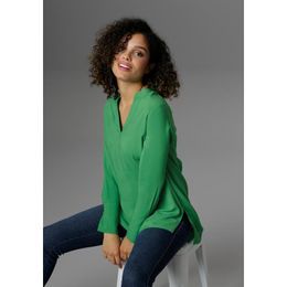 Aniston Selected Damen Aniston SELECTED Longbluse mit extra-langen Manschetten gr&uuml;n 46
