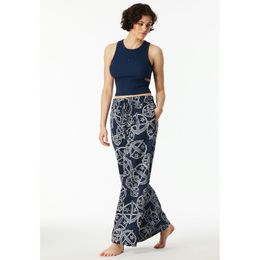 Schiesser Damen Pyjamahose &raquo;Mix + Relax&laquo; seitliche Taschen, weites Bein, Baumwolle, Bindekordel bunt 36, N-Gr