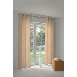 Adam Vorhang &raquo;Easy Diamond&laquo; &Ouml;sen 1 Stk. tlg. aus 100% Bio-Baumwolle gelb Jacquard, Baumwolle (Bio-Baumwolle) 245cm, &Ouml;sen, 145cm