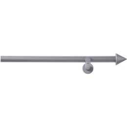 GOOD LIFE Vorhangstange &raquo;Punta&laquo; &Oslash; 20 mm 1 l&auml;ufig-l&auml;ufig Fixma&szlig; grau Metall B/L: 120cm &Oslash; 20mm, 1 l&auml;ufig