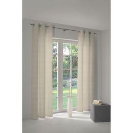 Adam Vorhang &raquo;Little Parrot&laquo; &Ouml;sen 1 Stk. tlg. aus 100% Bio-Baumwolle beige Jacquard, Baumwolle (Bio-Baumwolle) 145cm, &Ouml;sen, 145cm