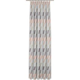 WIRTH Vorhang &raquo;Bray&laquo; Kr&auml;uselband 1 Stk. tlg. rosa Jacquard, Baumwolle, Polyester 145cm, Kr&auml;uselband, 132cm