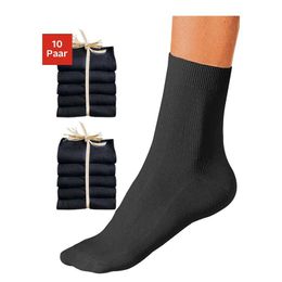 GO IN Damen GO IN Basicsocken Packung, 10 Paar tlg. unifarben schwarz 39-42