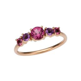 Firetti Damen Goldring &raquo;Schmuck Geschenk Gold 333 Damenring Goldring Edelstein Farbstein&laquo; mit Amethyst, Rhodolith pink 18, Ros&eacute;gold 333, 5mm