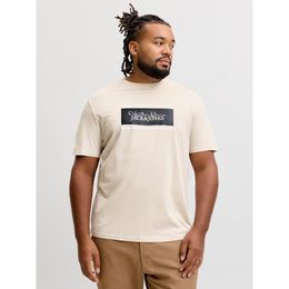 Jack & Jones PlusSize Jack & Jones Plussize Herren Jack & Jones PlusSize Rundhalsshirt &raquo;JJBUSTER TEE SS CREW NECK BTS SN PLS&laquo; Baumwolle, regular fit beige 5XL