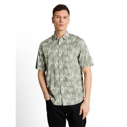 Tom Tailor Denim Herren Tom Tailor Denim Kurzarmshirt Sommerhemd mit Palmen-Alloverprint XXL