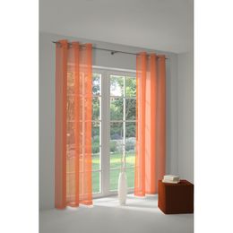 WIRTH Vorhang &raquo;LORCA&laquo; &Ouml;sen 1 Stk. tlg. orange Obermaterial: 66% Polyester, 34% Baumwolle 150cm, &Ouml;sen, 132cm
