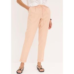 bonprix Damen bonprix Leinenhose &raquo;Leinenhose&laquo; aus Leinen und Baumwolle, Regular Fit, mit elastischem Gummibund rosa 38, N-Gr