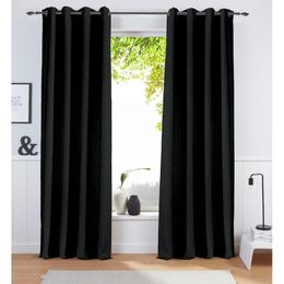 Bruno Banani Verdunkelungsvorhang &raquo;Bela&laquo; &Ouml;sen 1 Stk. tlg. blickdicht, meliert, verschiedene Gr&ouml;&szlig;en grau Polyester 145cm, &Ouml;sen, 130cm