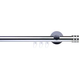 Liedeco Gardinenstange &raquo;Innenlaufgarnitur 20 mm Piano Miami&laquo; &Oslash; 2 mm 1 l&auml;ufig-l&auml;ufig Fixma&szlig; Gardinenstange Komplett grau Eisen B/L: 120cm &Oslash; 2mm, 1 Stk., 1 