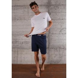Fila Herren Schlafanzug &raquo;MAN JERSEY PYJAMAS&laquo; 2 tlg. Hose mit elastischem Logobund und Kurzarmshirt wei&szlig; S
