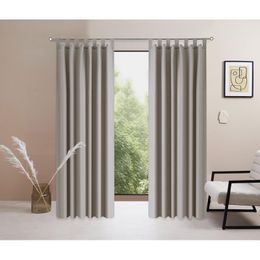 OTTO home Vorhang &raquo;Raja&laquo; Schlaufen 2 Stk. tlg. 2er-Set, Bestseller, einfarbig, modern, pflegeleichte Mikrofaser grau Polyester, Recyceltes Material 