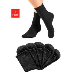 Lavana Damen Kuschelsocken &raquo;Flauschige kuschelige warme Pl&uuml;sch Socken&laquo; Packung, 5 Stk. tlg. ideal als Bettsocken schwarz 39-42