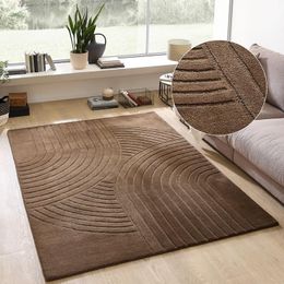 OTTO home Wollteppich &raquo;Gabbo Design, Handgefertigt, Teppich, reine Wolle,&laquo; rechteckig 14 mm H&ouml;he Hoch-Tief-Effekt, reine Wolle, Scandi-Look, 