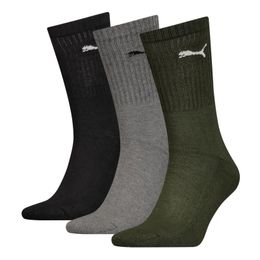 Puma Herren Puma Socken &raquo;Puma UNISEX CREW SOCK 3P&laquo; 3 Paar, mit farblichem Logo gr&uuml;n 43-46