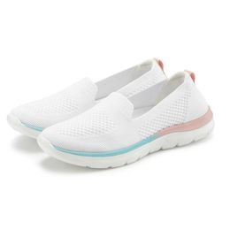 Lascana M&auml;dchen Lascana Slipper &raquo;Halbschuh, Sneaker, Slip-On-Sneaker,&laquo; aus bequemen Textil-Material zum Reinschl&uuml;pfen VEGAN rosa 40