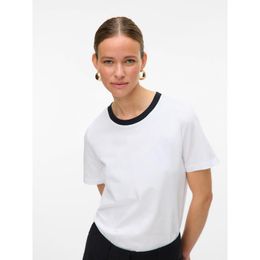 V&eacute;ro Moda Vero Moda Damen Kurzarmshirt &raquo;VMPAULINA SS T-SHIRT GA JRS NOOS&laquo; Baumwolle, regular fit wei&szlig; XS