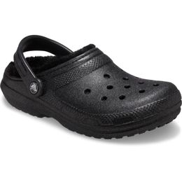 Crocs Damen Clog &raquo;Classic Fuzz Lined Glitter&laquo; mit L&uuml;ftungs&ouml;ffnungen schwarz 36