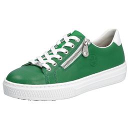 Rieker Damen Plateausneaker mit seitlichem Rei&szlig;verschluss, Freizeitschuh, Halbschuh, Schn&uuml;rschuh gr&uuml;n 36