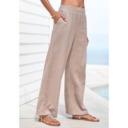Beachtime By Lascana Damen Beachtime by Lascana Schlupfhose &raquo;aus weicher Musselinware mit elastischem Bund&laquo; lange Musselinhose, luftige Strandhose mit