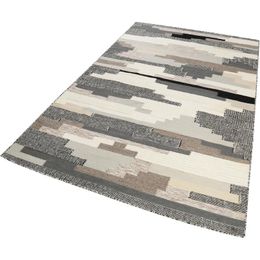 Esprit Wollteppich &raquo;Natham Kelim ESP-6012&laquo; rechteckig 8 mm H&ouml;he reine Wolle, Wohnzimmer grau Wolle B : 80cm 1 Stk., 8mm, L: 150cm